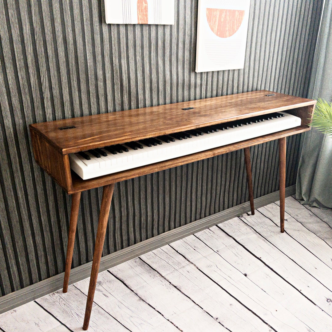 Mid Century Modern Piano Keyboard Stand Wooden Keyboard - Etsy