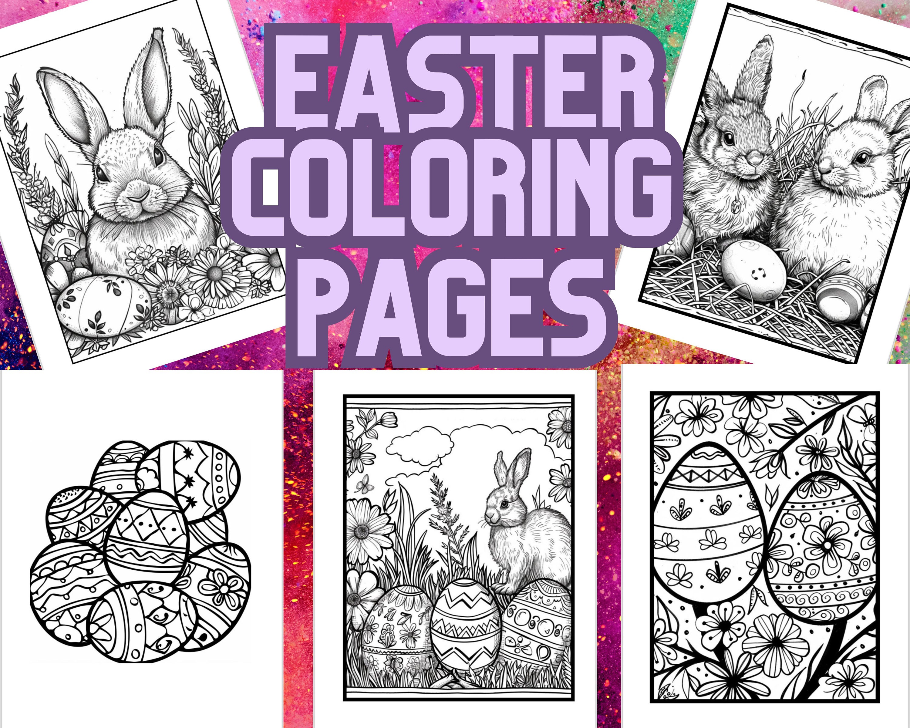 Easter Printable Coloring Page, Coloring Page for Adults and Kids - Etsy