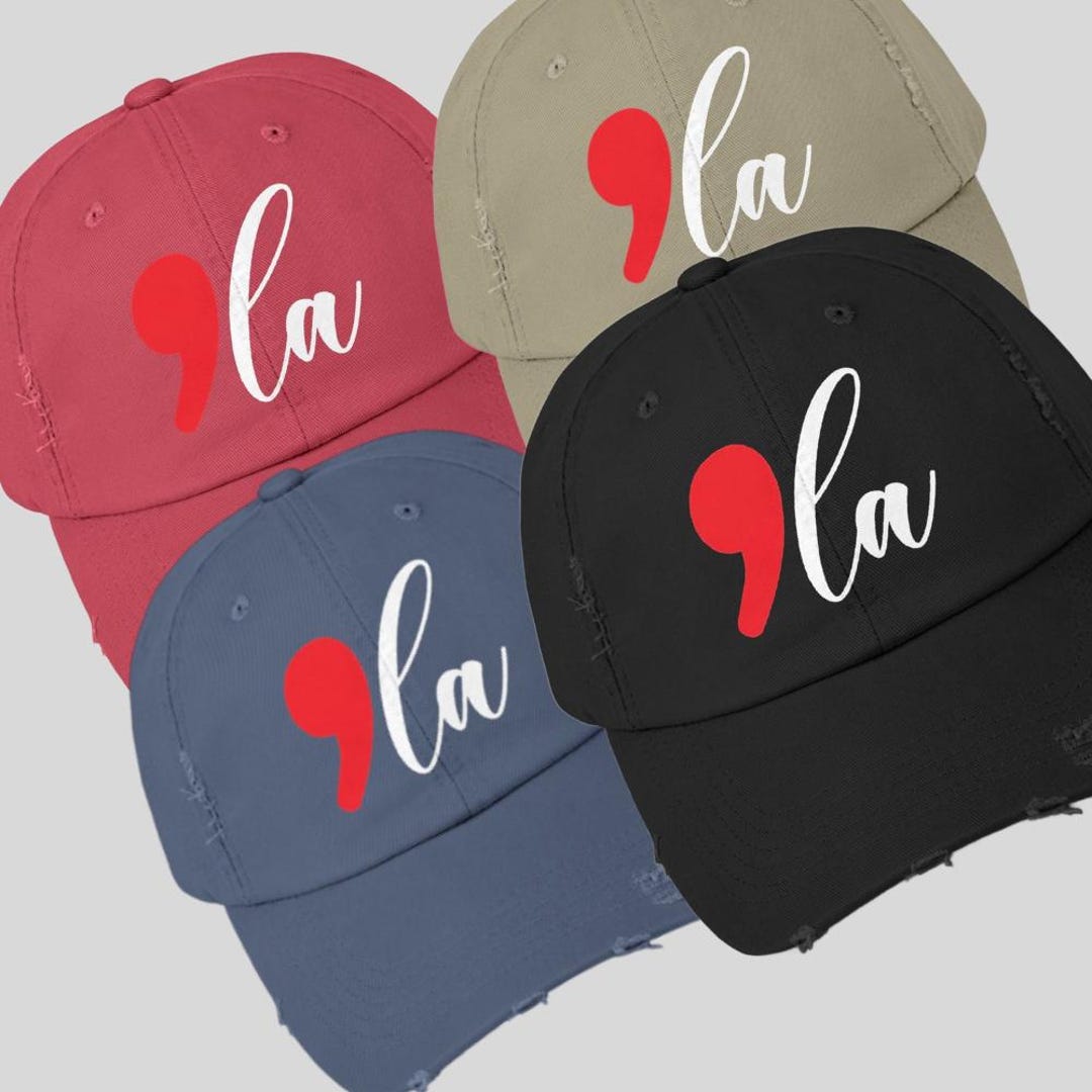 Kamala Harris Comma LA Hat Trendy Distressed Cap, Unisex Adjustable ...