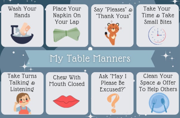 Kids Super Pack Manners Placemat Communication Board Screen Time Tokens ...