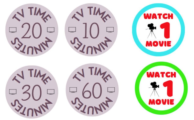 Screen Time Tokens for Kids Printable Screen Time Currency - Etsy