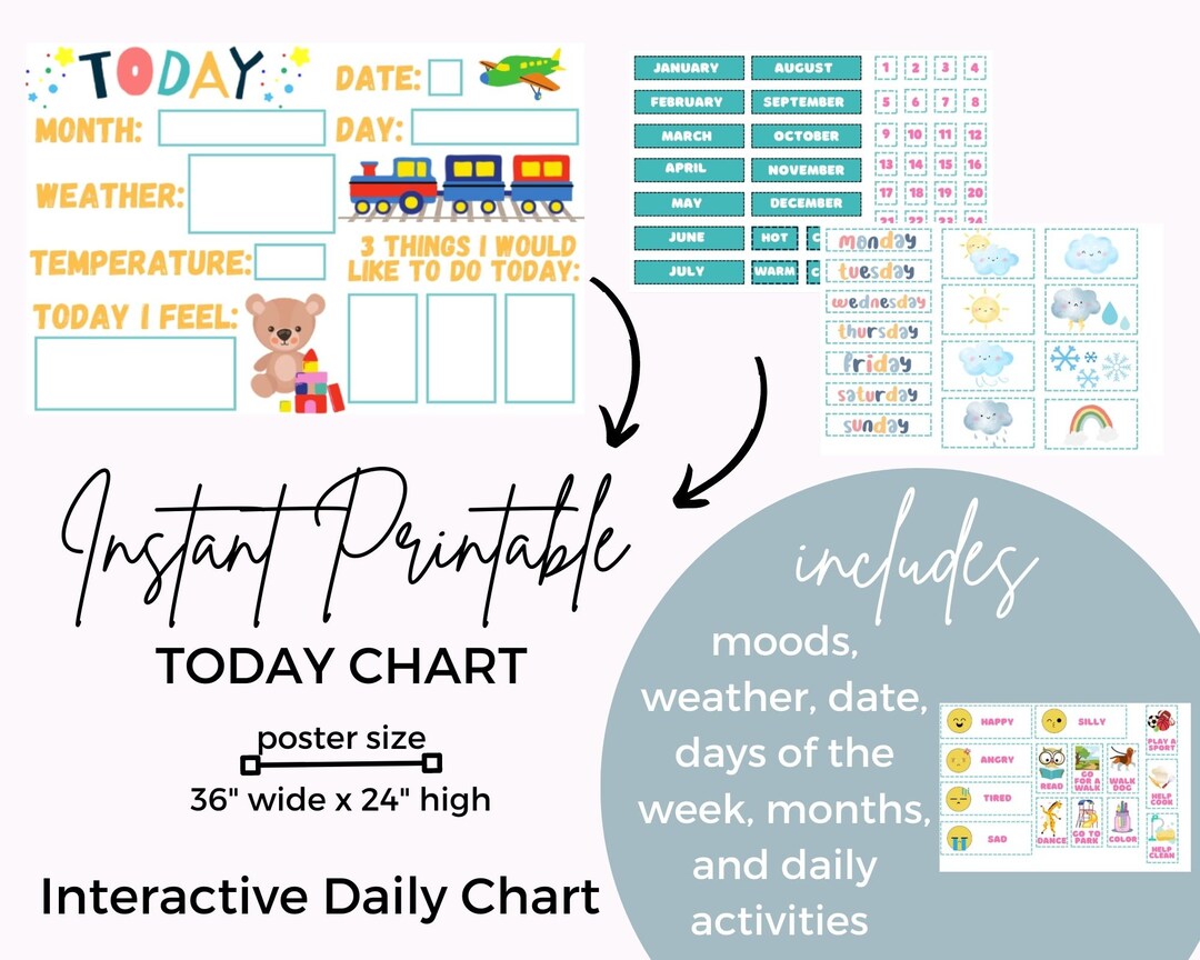 Today Chart Montessori Toddler Chart Routine Chart - Etsy
