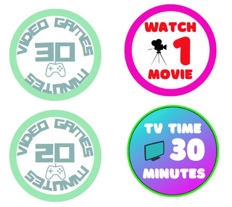 Screen Time Tokens for Kids Printable, Screen Time Currency, TV and ...