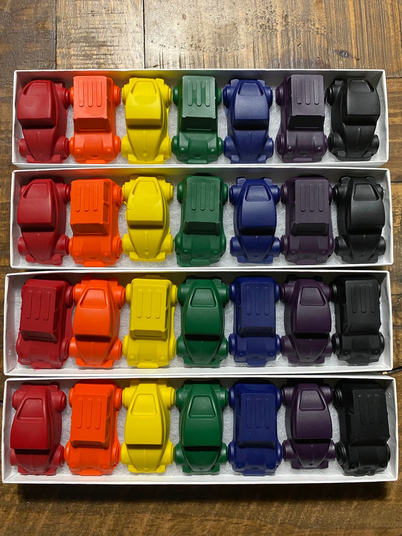 Crayon Cars Gift Set, Sensory Learning, Party Favors, Birthday Gift ...