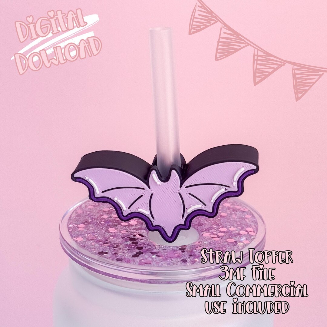 Spooky Gummy Bat Straw Topper 3D Print File (digital Download) - Etsy