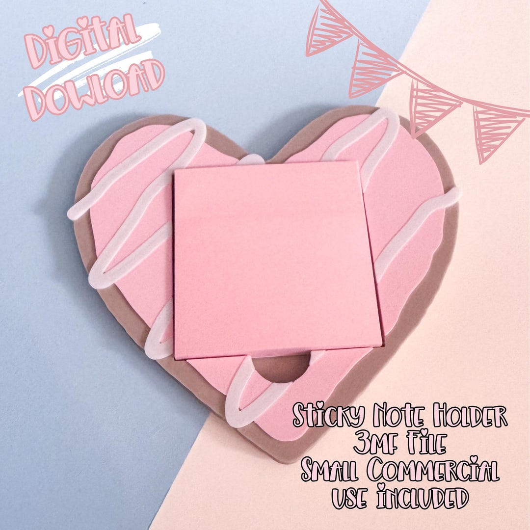 Heart Cookie Sticky Note Holder 3D Print File (digital Download) - Etsy