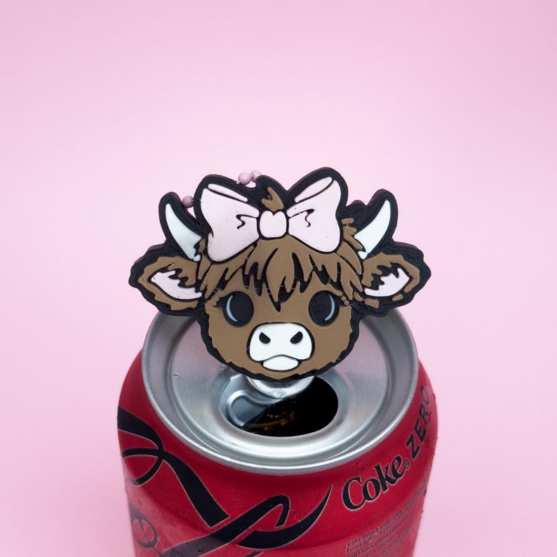 Highland Cow Soda Can Opener Keychain 3D Print File | Cute Girly Can ...