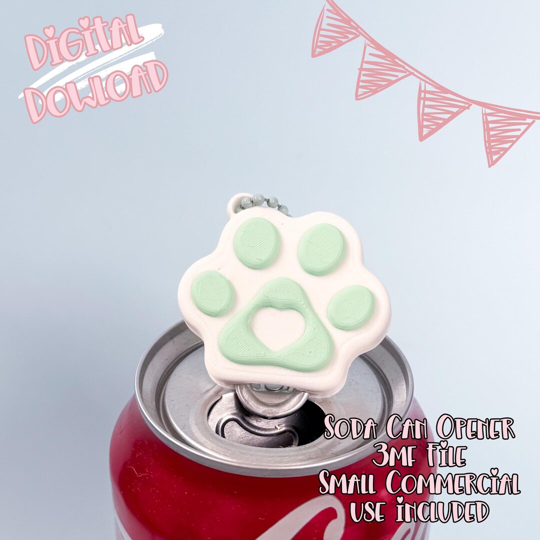 Pet Paw Soda Can Opener | Animal 3D Print File (digital Download) - Etsy