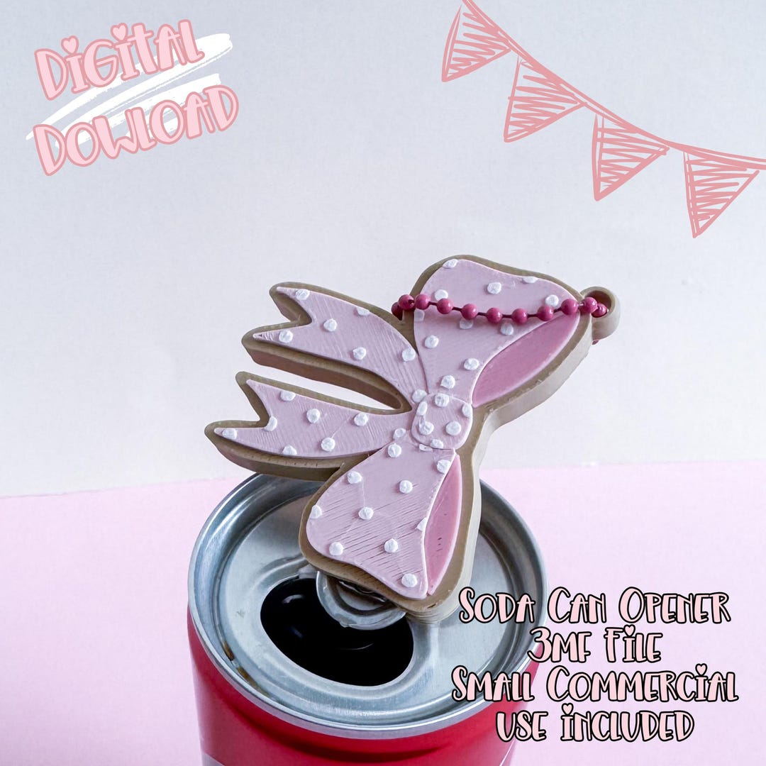 Bow Cookie Soda Can Opener 3D Print File | Valentines Fizz Can Opener ...