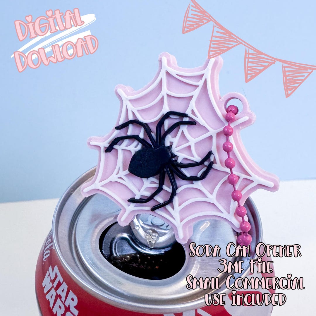 Heart Web Soda Can Opener 3D Print File | Halloween Soft Drink Can Tab ...