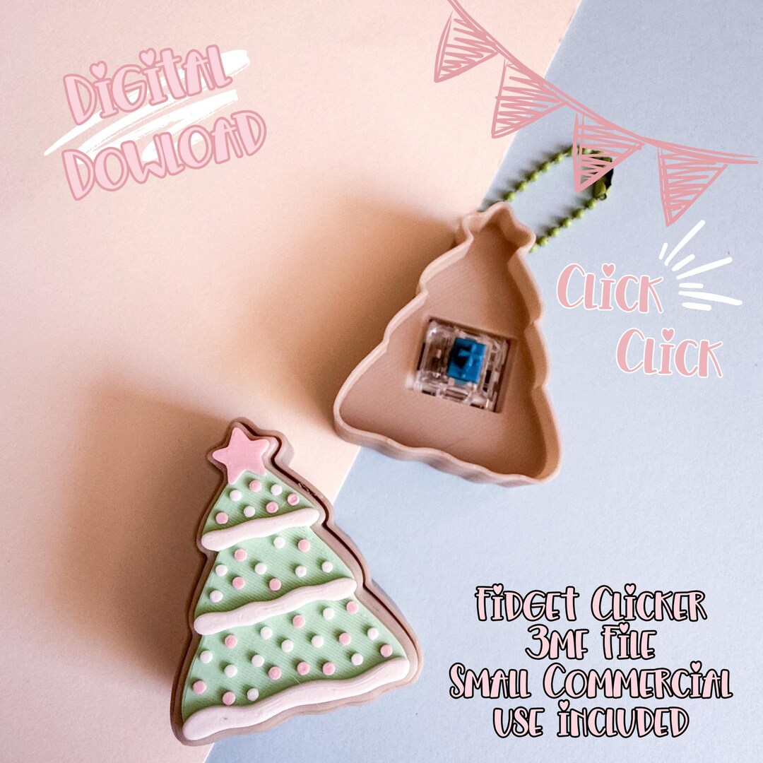 Gingerbread Tree Cookie Fidget Clicker | Christmas 3d Print 3MF File ...