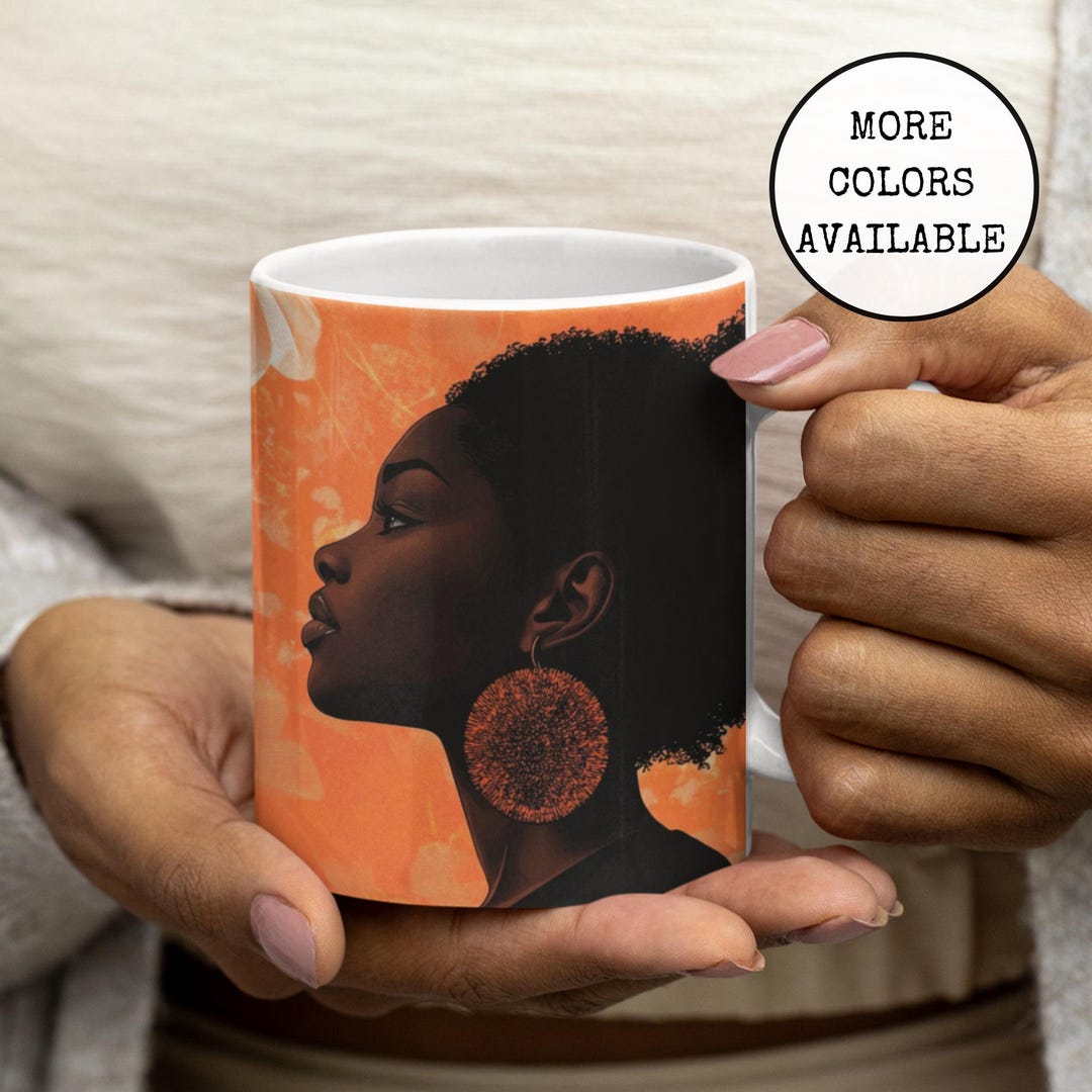 11oz Ceramic Mug, Black Woman Art Mug,black Woman,black Woman Coffee ...