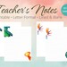 Teacher Note Paper Printable Blank & Lined School Notes Tropical ...