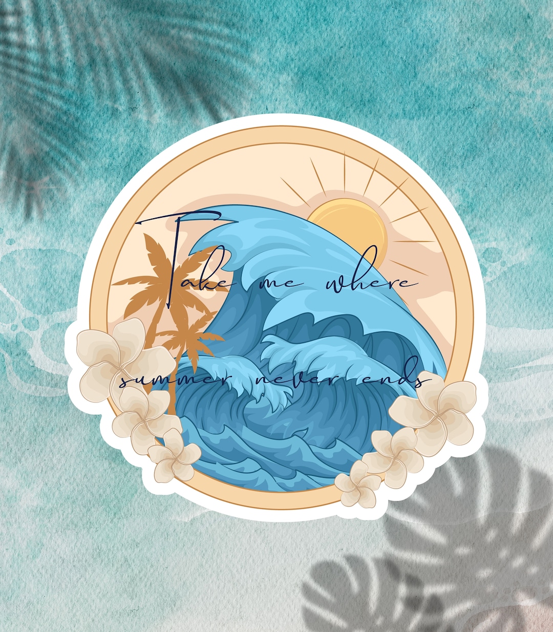Summer Wave Vinyl Sticker, Beach Vibes, Kindle Laptop Decal - Etsy