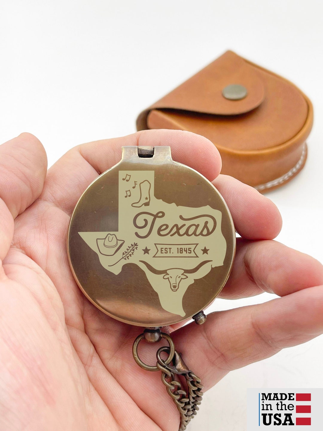 Custom Engraved State Compass, Personalized Compass Functional State ...