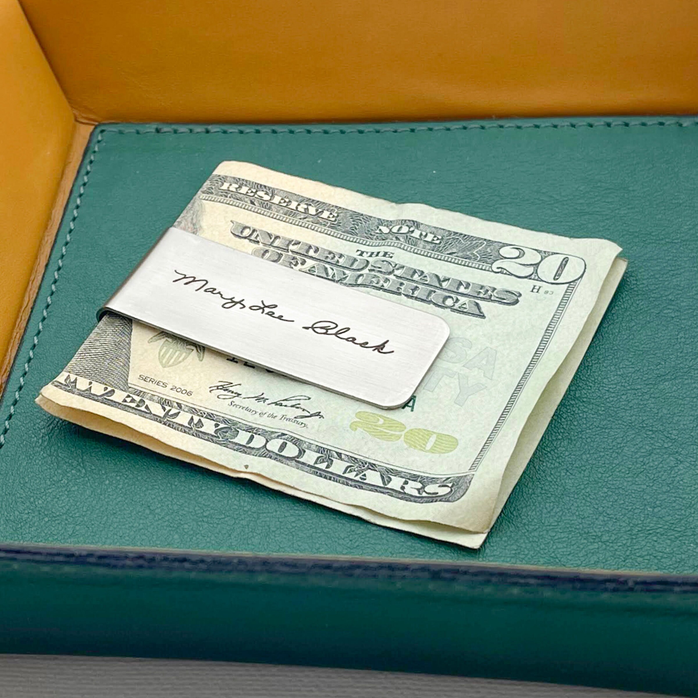 Handwriting Money Clip Engraved Custom Keepsake Money Clip Personalized ...