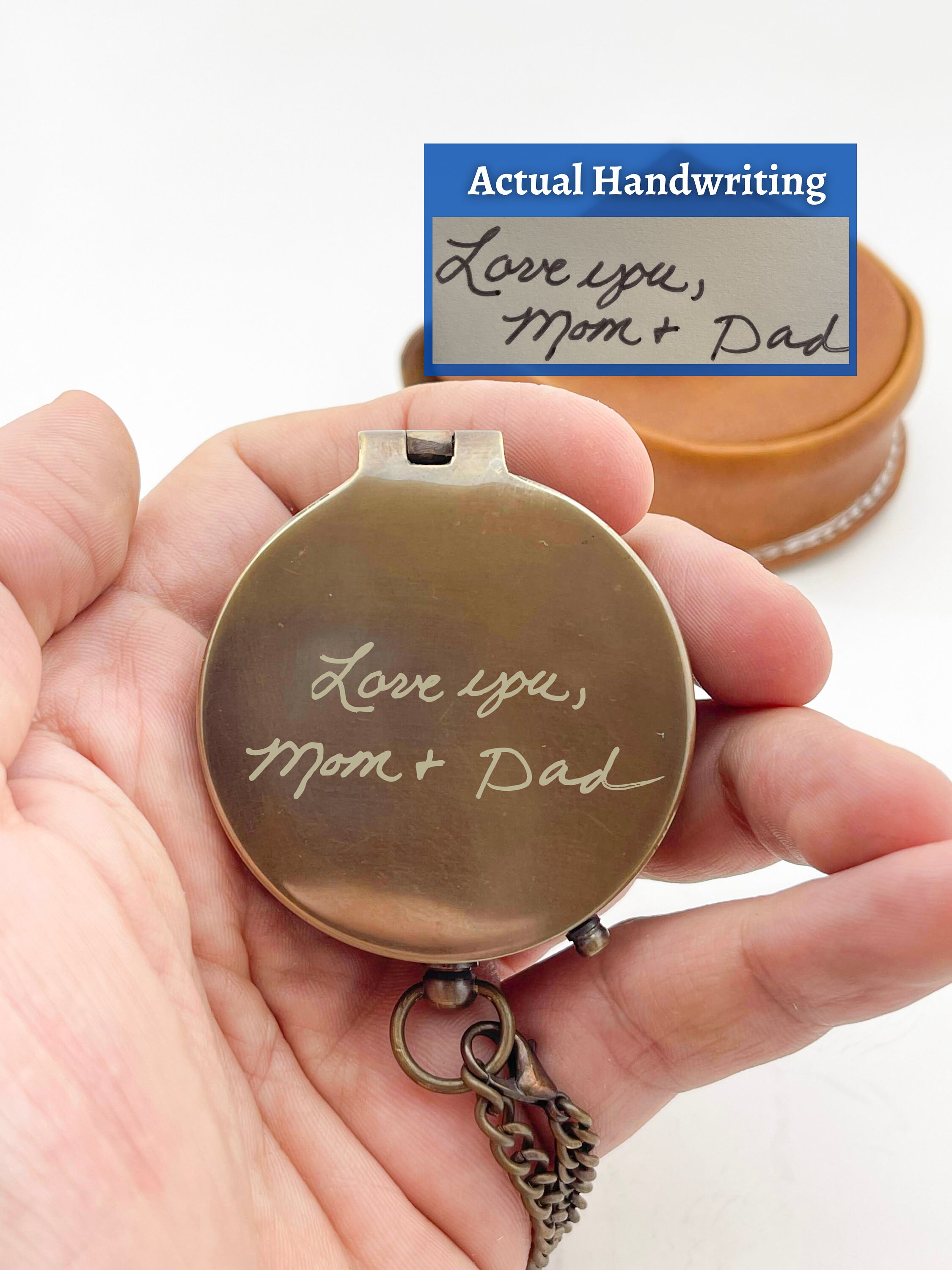 Actual Handwriting Engraved Compass, Custom Handwritten Compass ...