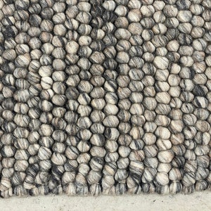 Hand Woven Steel Grey Pebble Wool Rug for Bedroom - Etsy