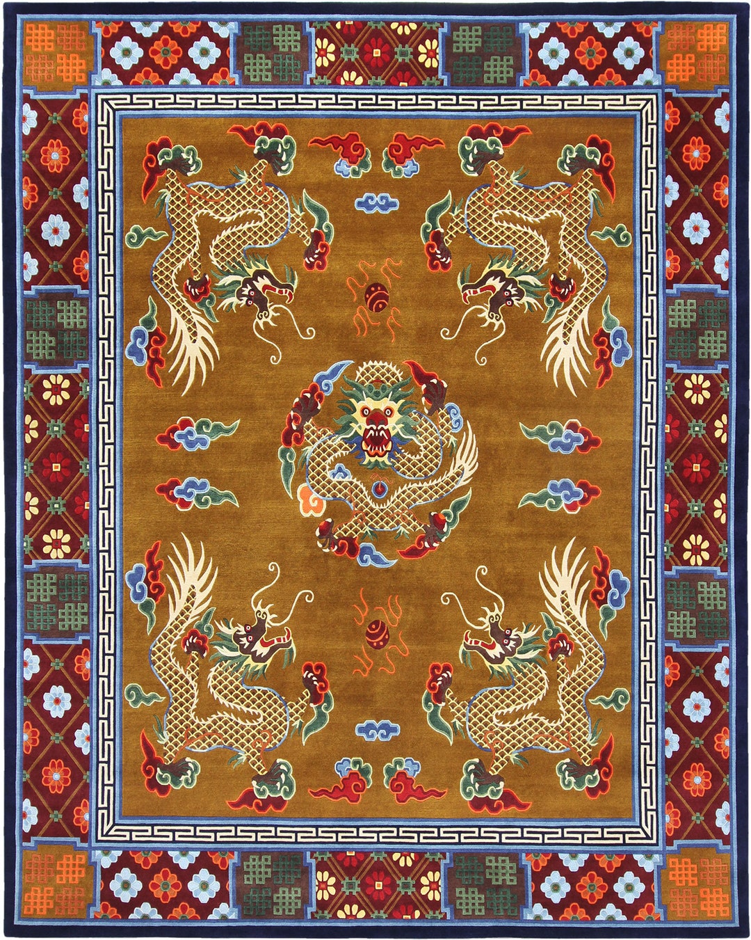 Handmade Tibetan Dragon Rug for Living Room - Etsy