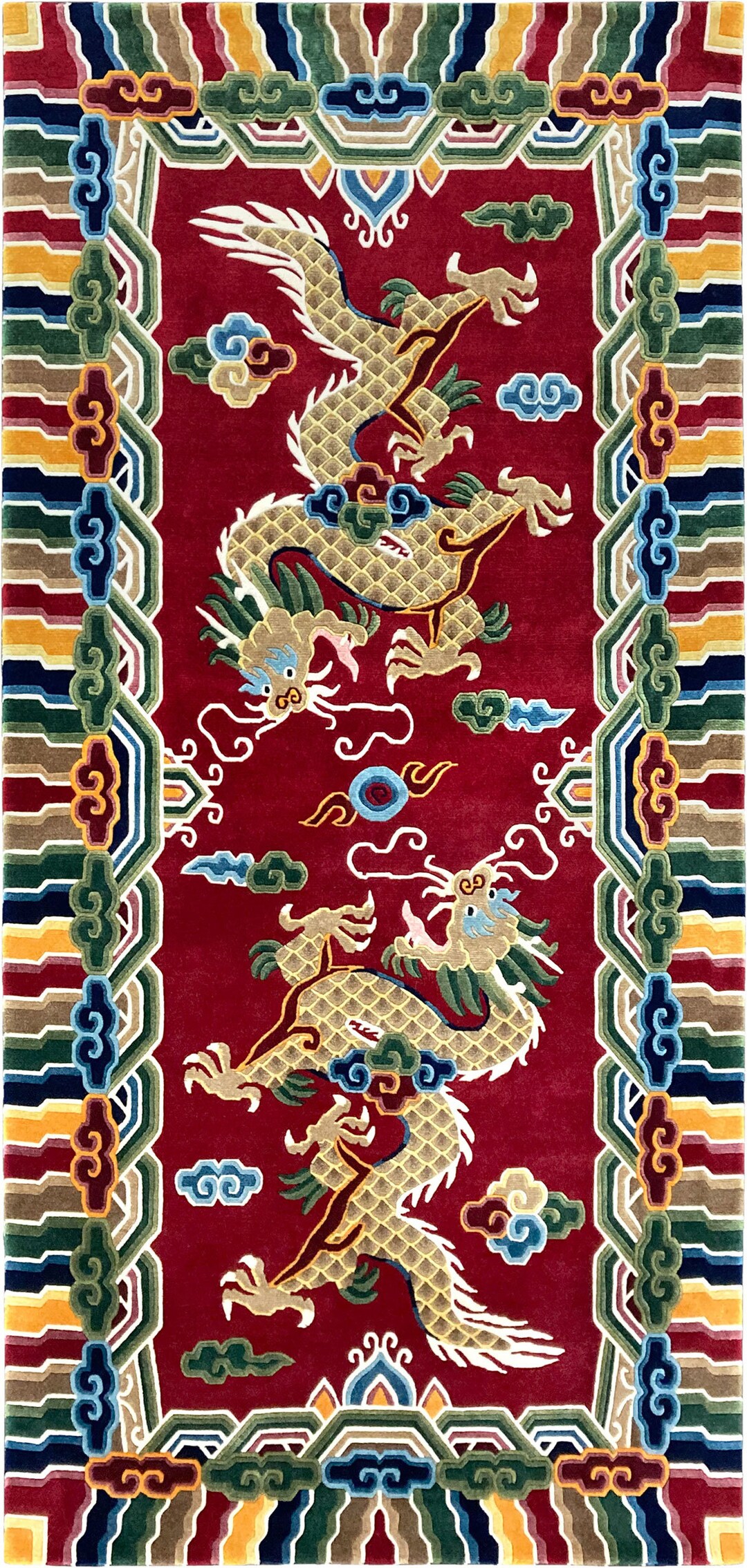 Handwoven Tibetan Dragon Rug for Meditation - Etsy
