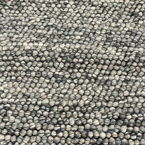 Hand Woven Steel Grey Pebble Wool Rug for Bedroom - Etsy