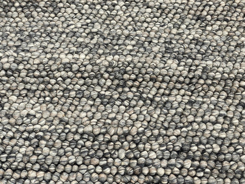 Hand Woven Steel Grey Pebble Wool Rug for Bedroom - Etsy