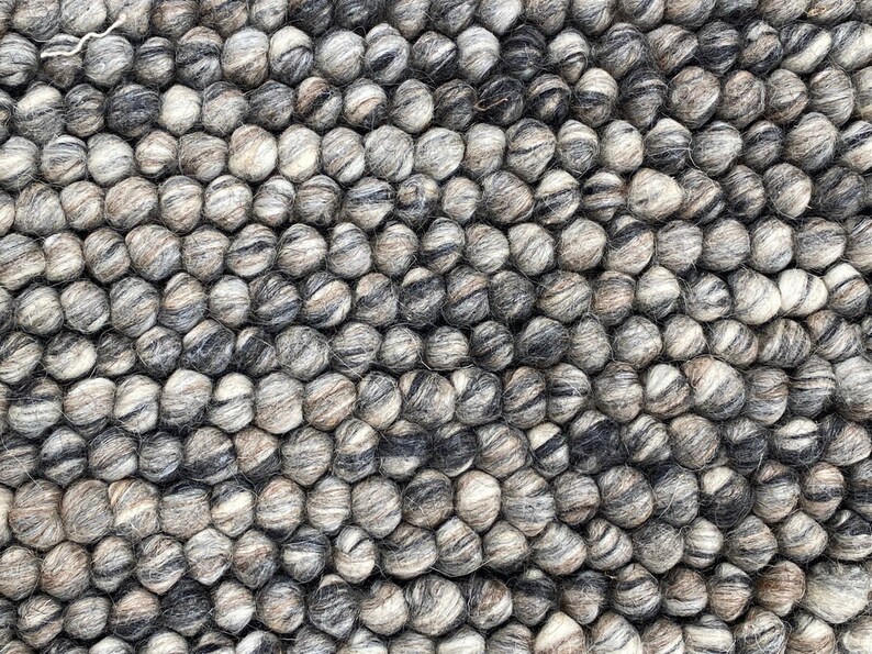 Hand Woven Steel Grey Pebble Wool Rug for Bedroom - Etsy