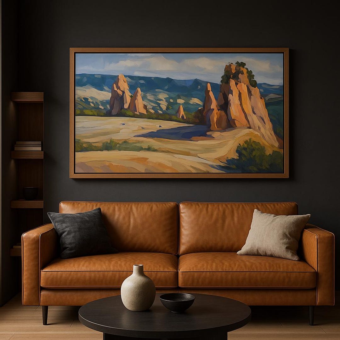Pinnacles National Park Art Print Landscape Painting Wall Decor Nature ...