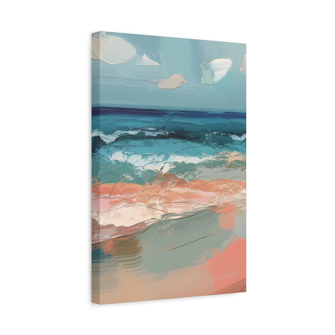 Ocean Horizon Art Print Abstract Seascape Wall Decor Coastal Blue Beach ...