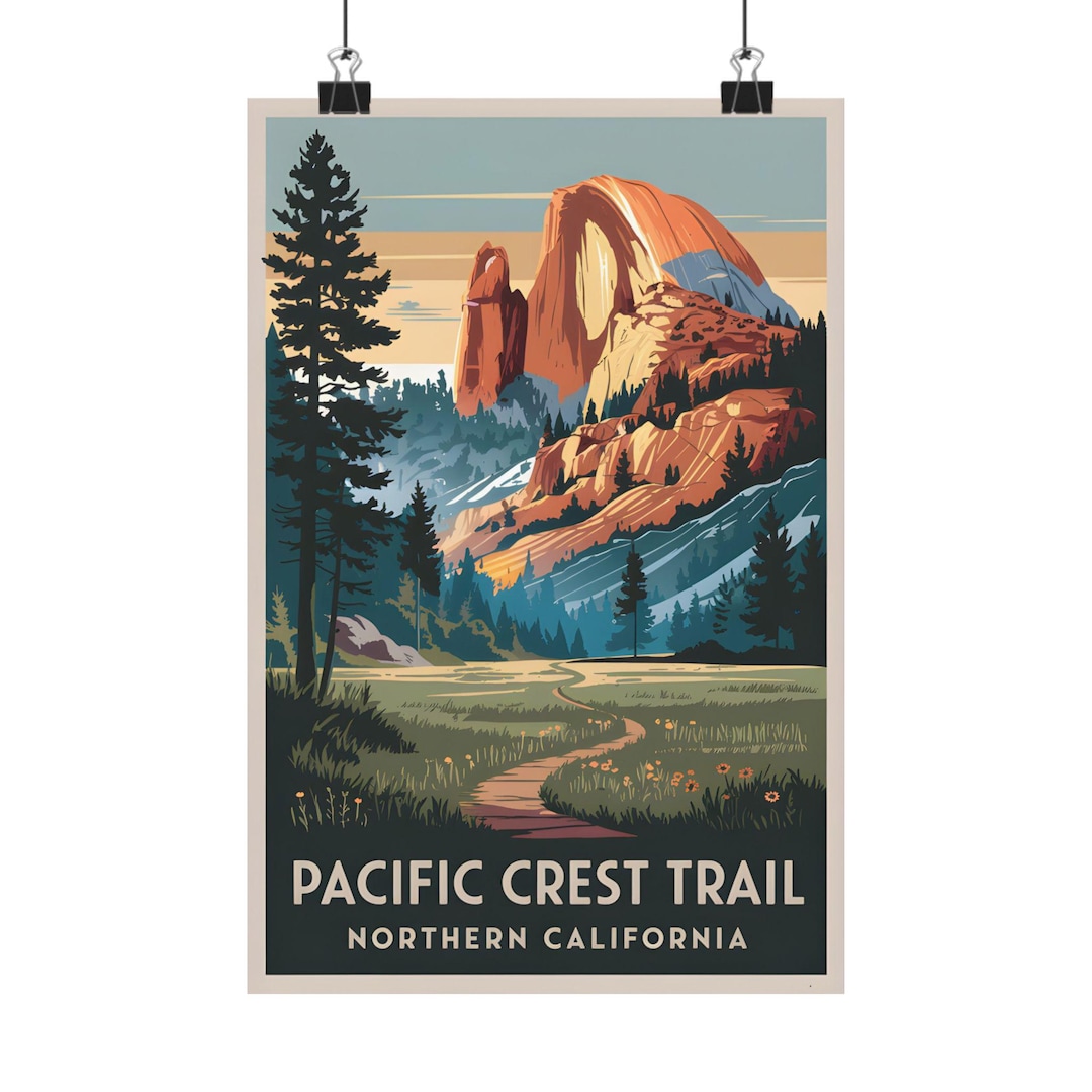 Pacific Crest Trail Art Print Northern California Mountain Landscape ...