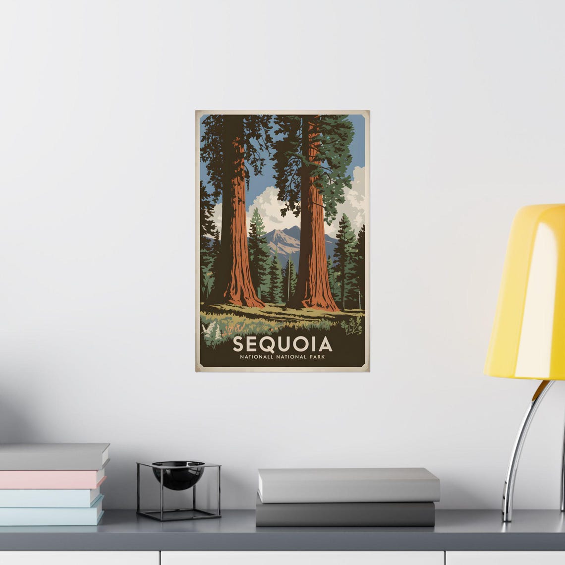 Sequoia National Park Vintage Wall Art Print Redwoods Mountain ...
