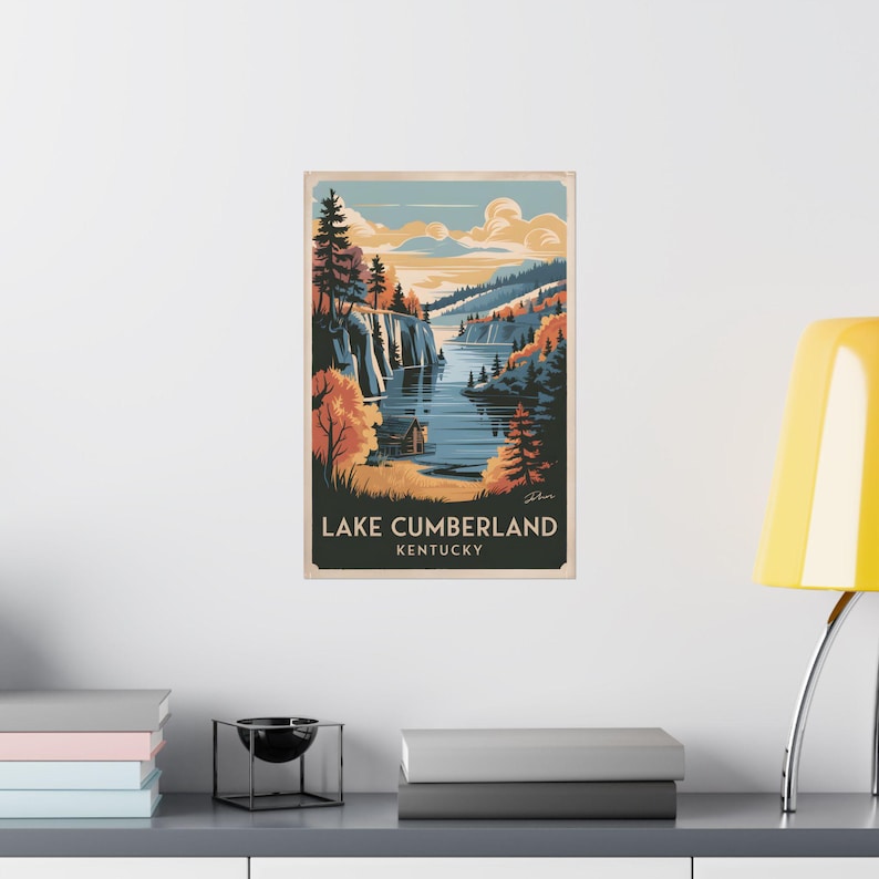 Lake Cumberland Kentucky Vintage Wall Art Scenic Landscape Poster ...