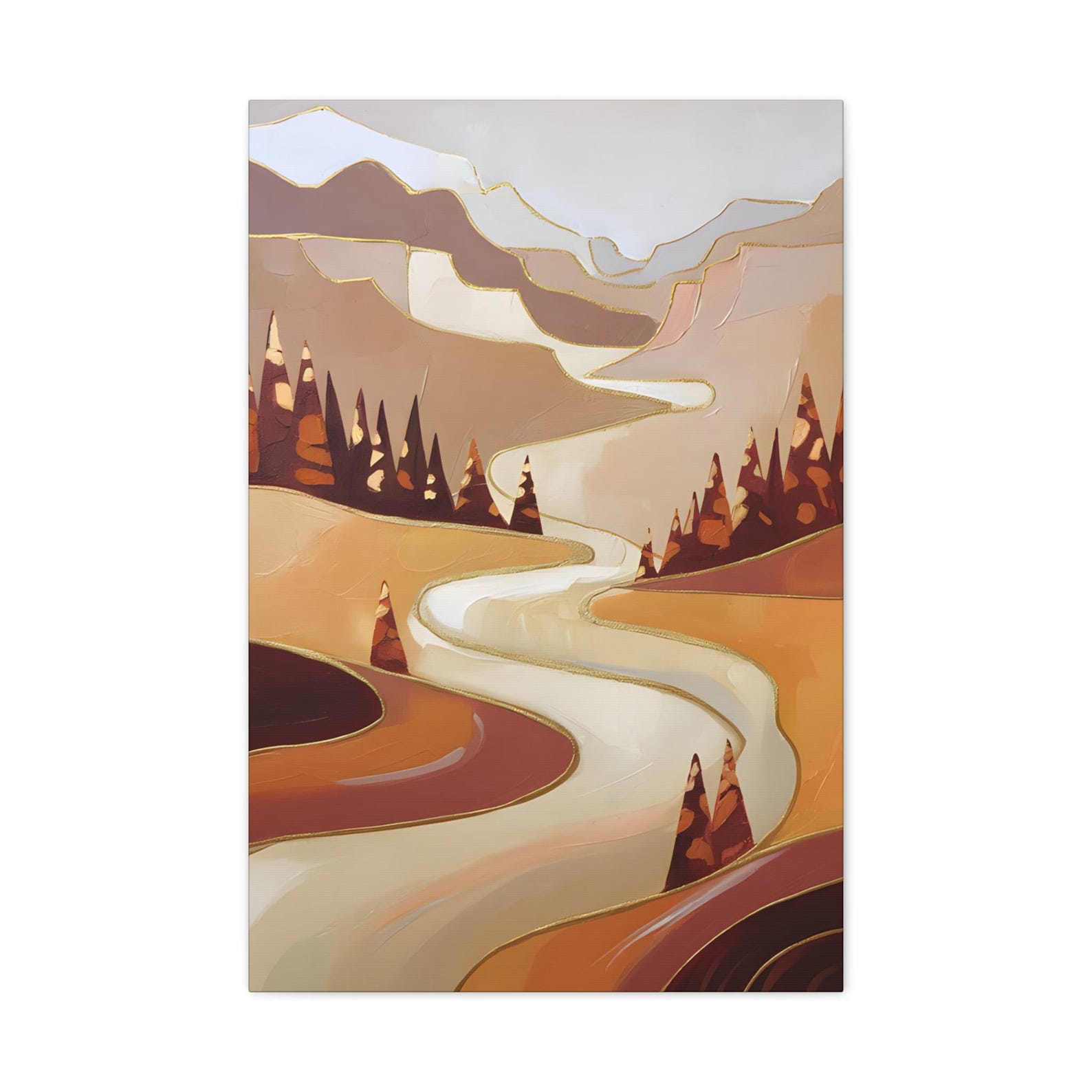 Alpine Glow Landscape Art Painting Modern Abstract Wall Decor Nature ...