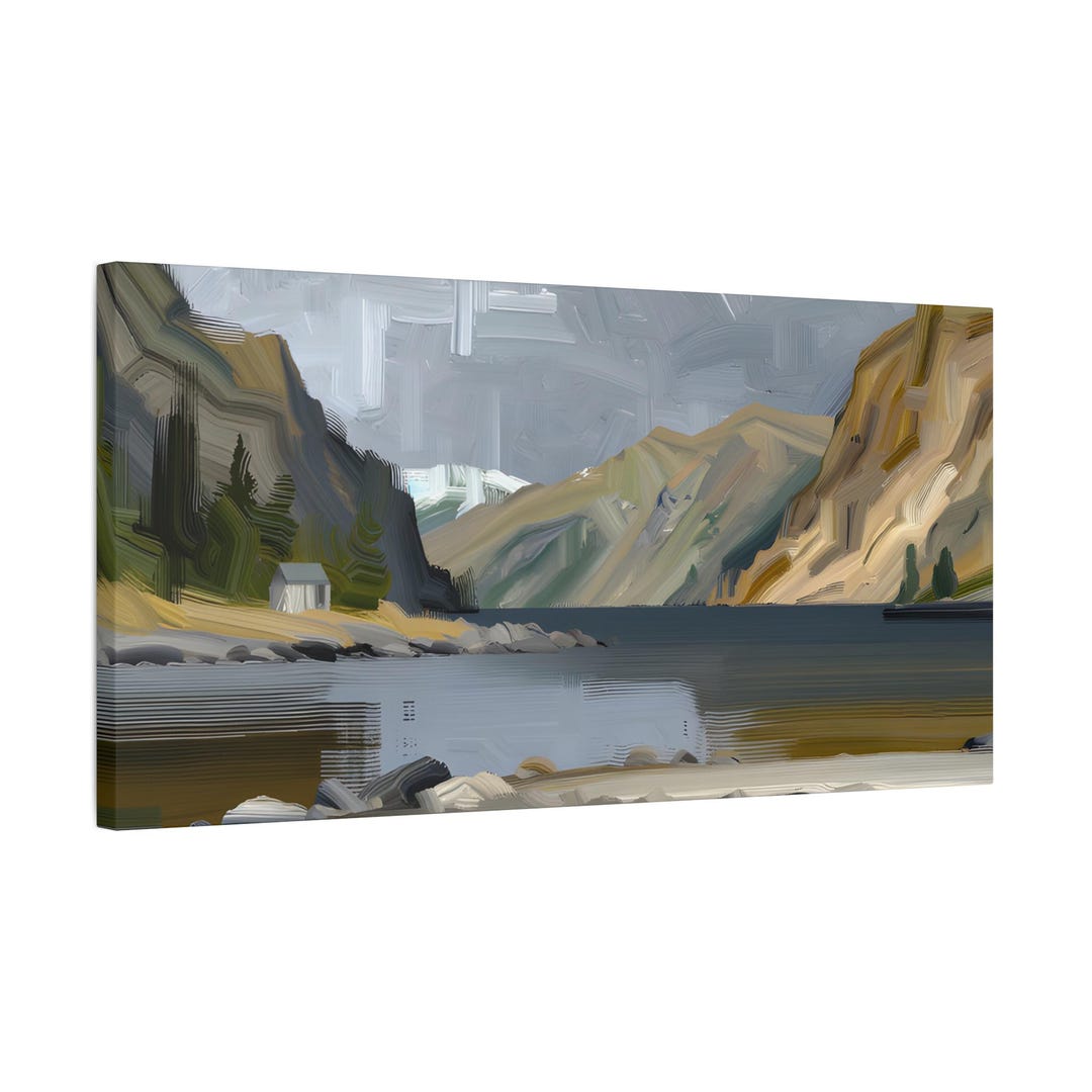 Puget Sound Landscape Art Print Mountain Lake Cabin Home Decor Wall Art ...