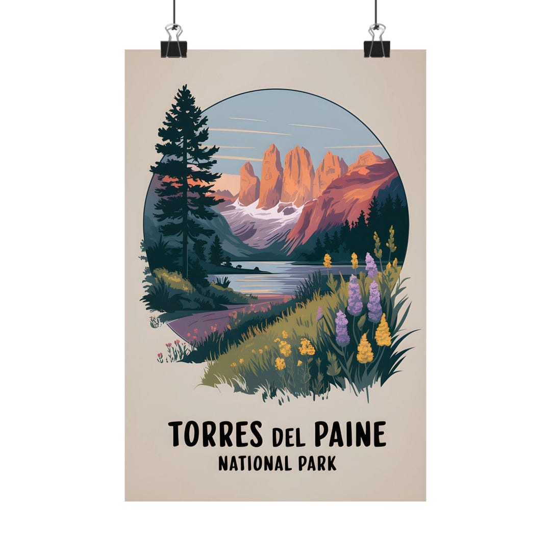 Torres Del Paine National Park Art Print Landscape Decor Nature Wall ...