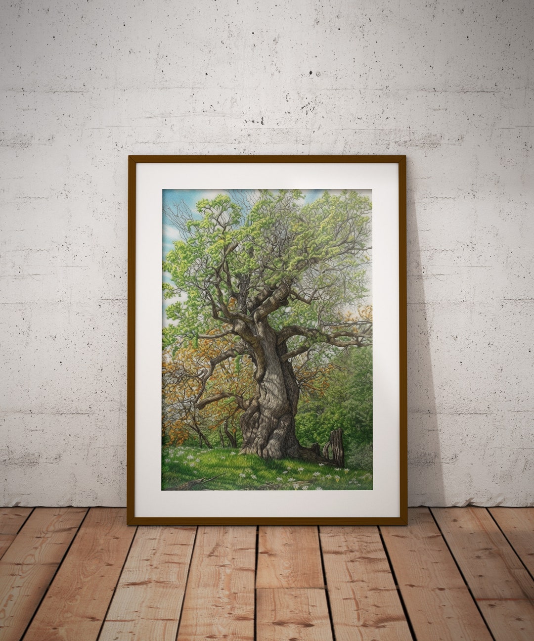 Mythical Tree Colored Pencil Drawing Digital Download Printable Wall ...