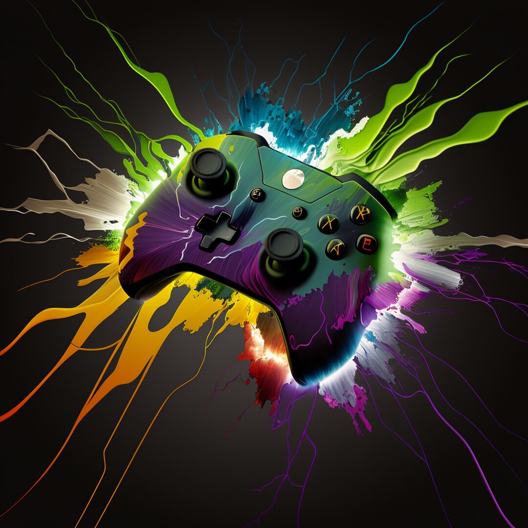 Game Controller Art, Gamer Gift, Digital Gamer Art, Nerd Wall Art ...