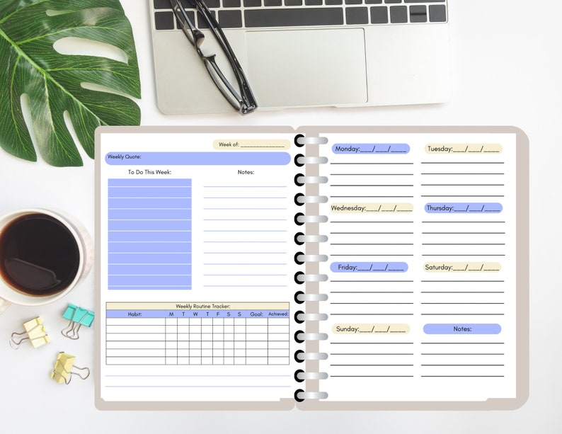 Printable Weekly Planners Bundle Digital Download Organize - Etsy