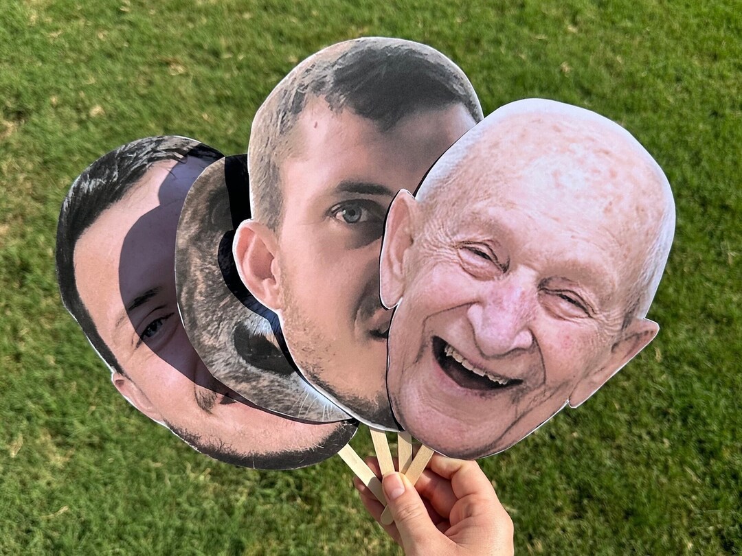 Face on a Stick, Big Head on a Stick, Birthday Decoration, Photo Booth ...