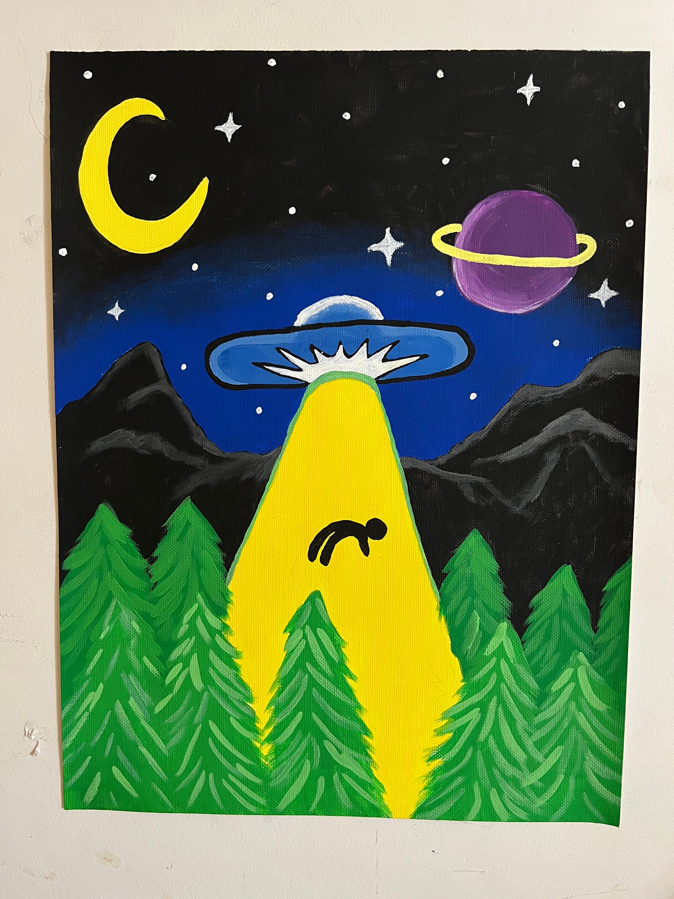 Alien Abduction Painting - Etsy
