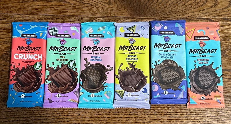 Mr Beast Bar Bars MrBeast ALL FLAVOURS Chocolate Plant Based - Etsy.de