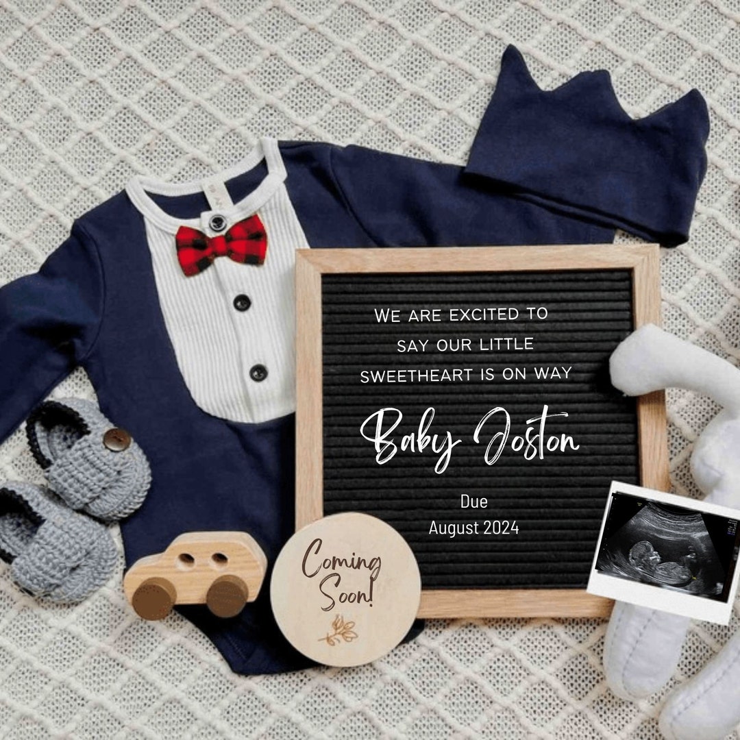 Neutral Pregnancy Download Digital, Pink Baby Girl Announcement, Boho ...