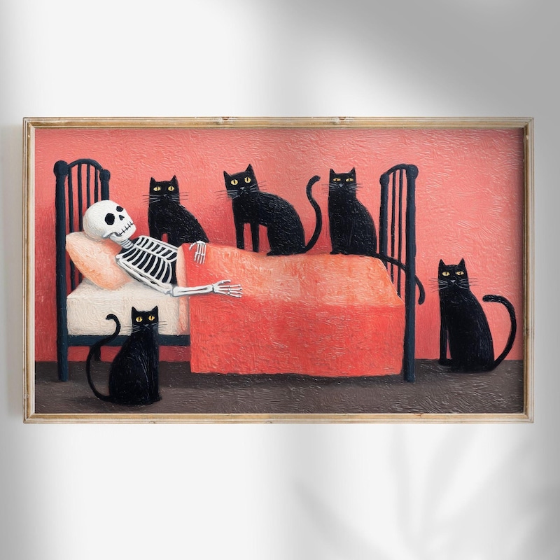 Cat Skeleton Artwork - Etsy