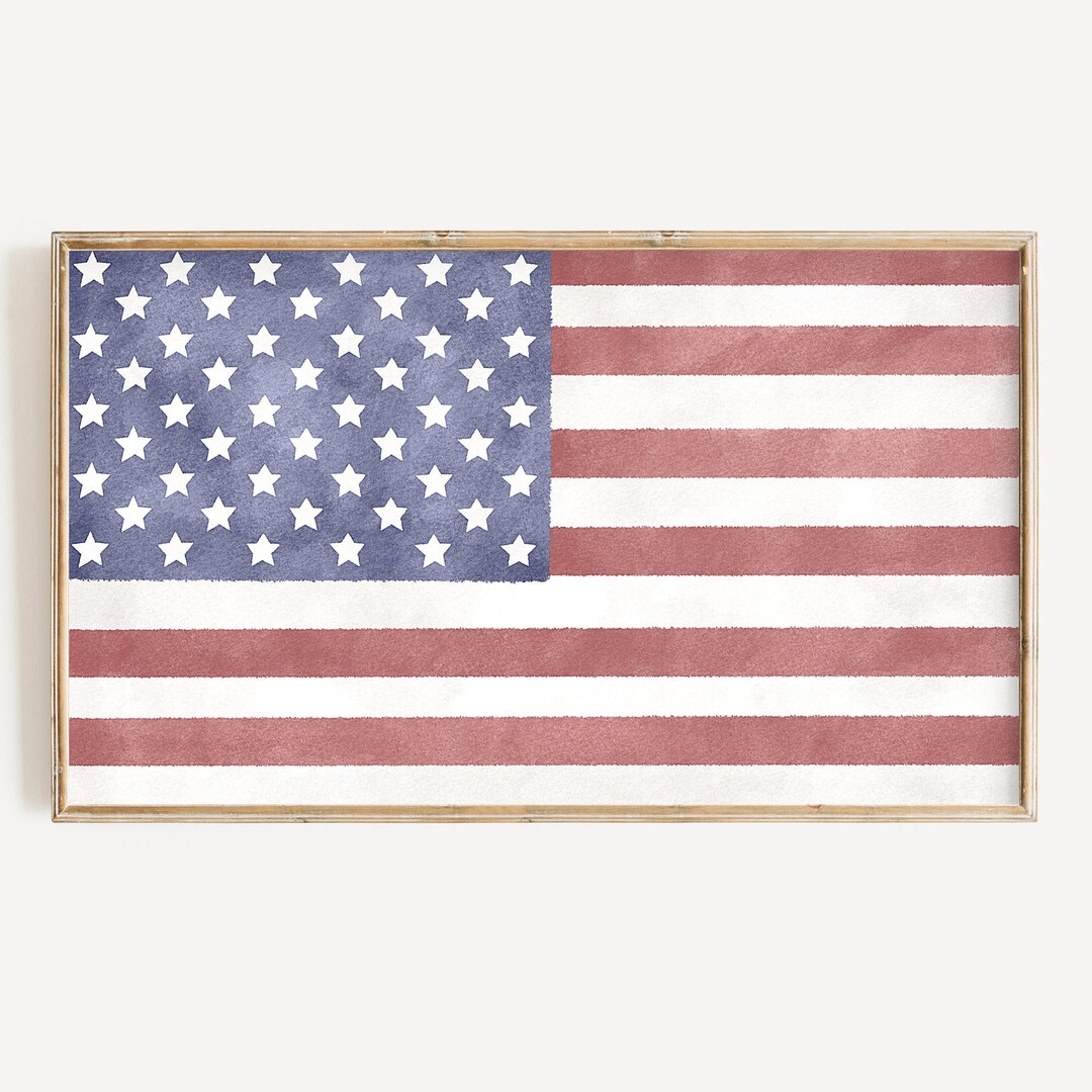 Watercolor American Flag Frame TV Art (digital Download) - Etsy