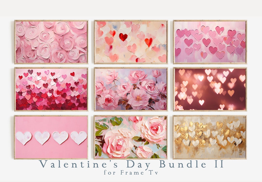 Frame Tv Art Valentine's Day Set of 9 | Spring Art for Frame TV Digital ...