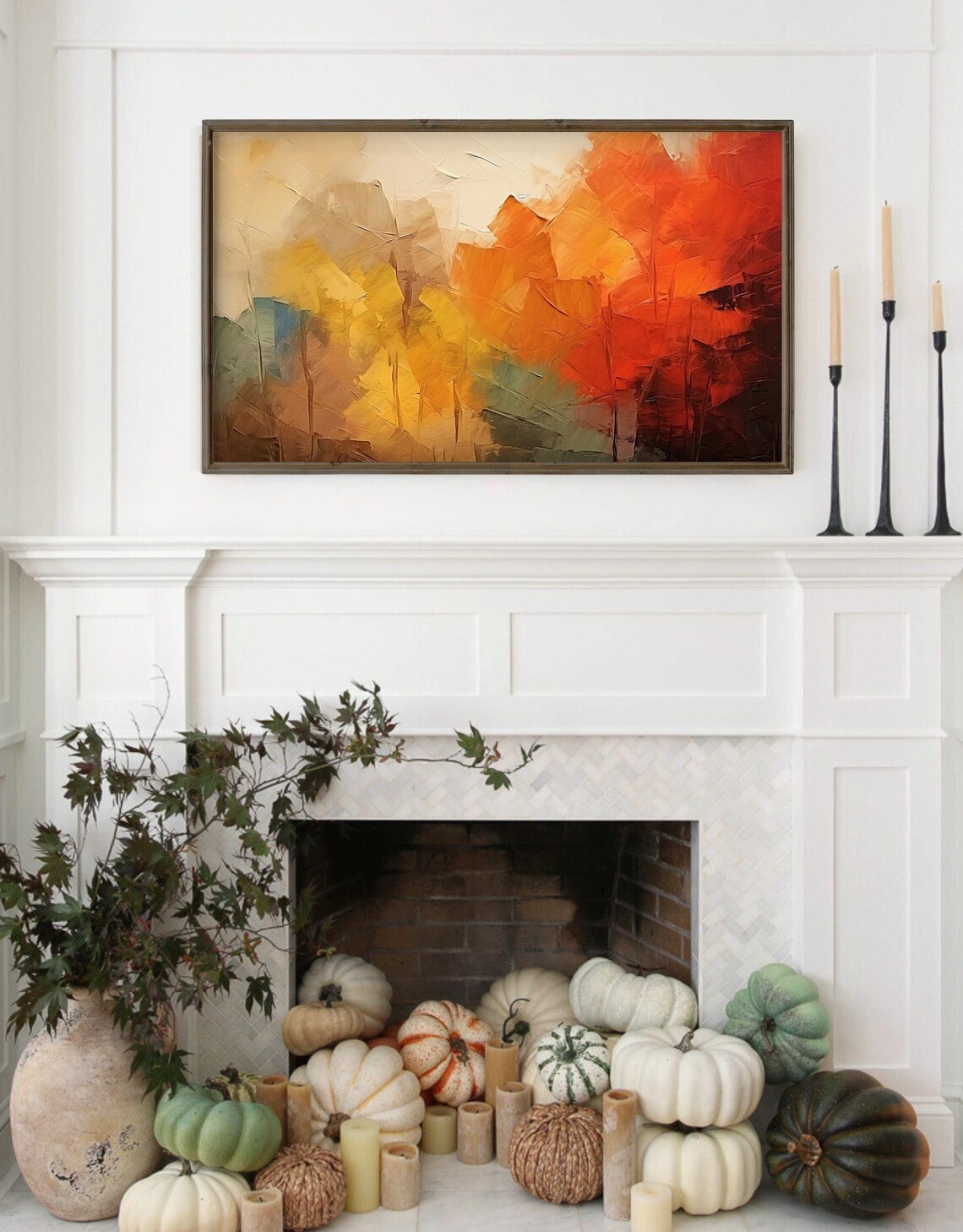 Frame Tv Art Abstract Fall Digital Download Painting | Seasonal Autumn ...