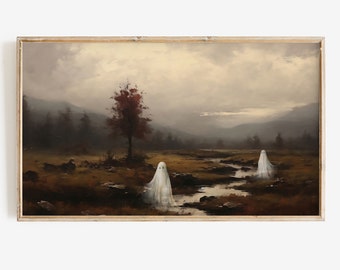 Halloween Frame TV Art Ghost Painting Digital Download Fall Spooky ...