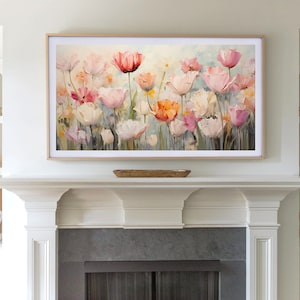Frame Tv Spring Art | Soft Floral Digital Download Art File | Tulip ...