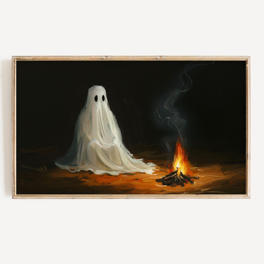 Halloween Frame TV Art Haunted Campfire Ghost Painting for TV Digital ...