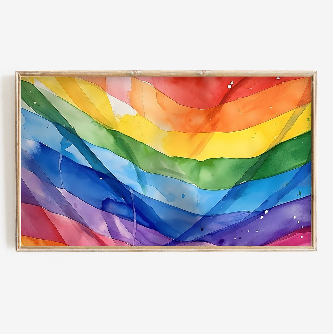 Frame Tv Art Pride Month Rainbow Watercolor Digital Download | Colorful ...